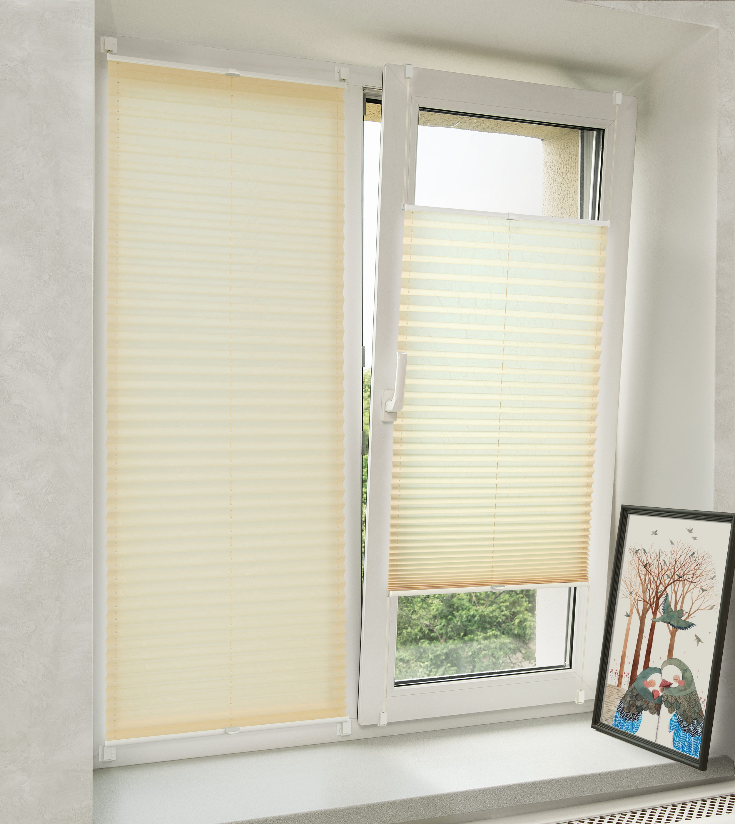 Шторы плиссе BASIC CRUSH 2022 / BASIC BLO 2022 в интерьере